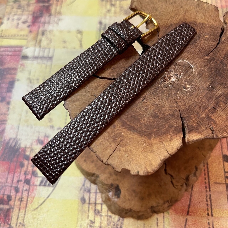 Fine Hadley-Roma pinpoint lizard print Leather 16mm vintage watch band ...