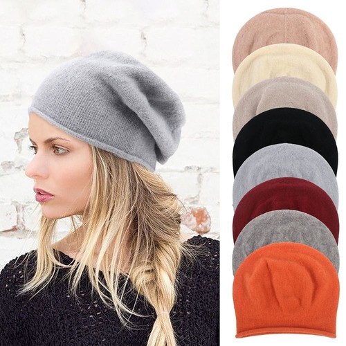 Solid Color Cotton Cashmere Pullover Hat Casual Bonnet Caps Women ...