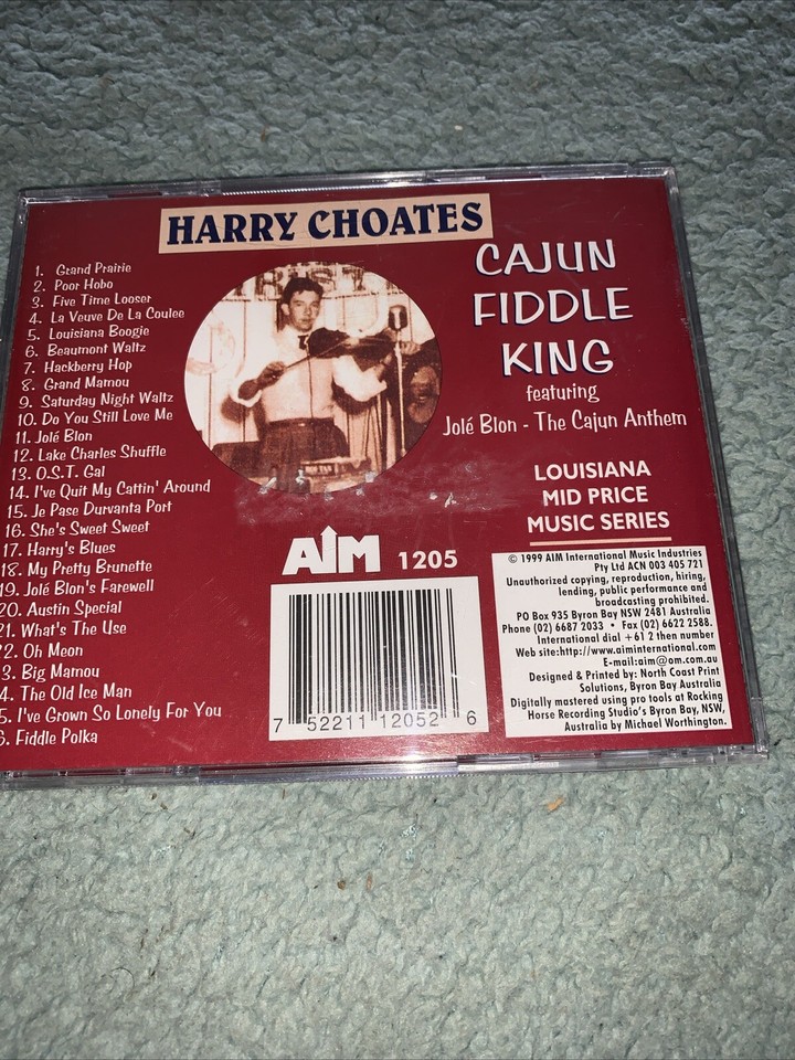Harry Choates – Cajun Fiddle King, The Best of inc Jole Blon CD (1999 ...