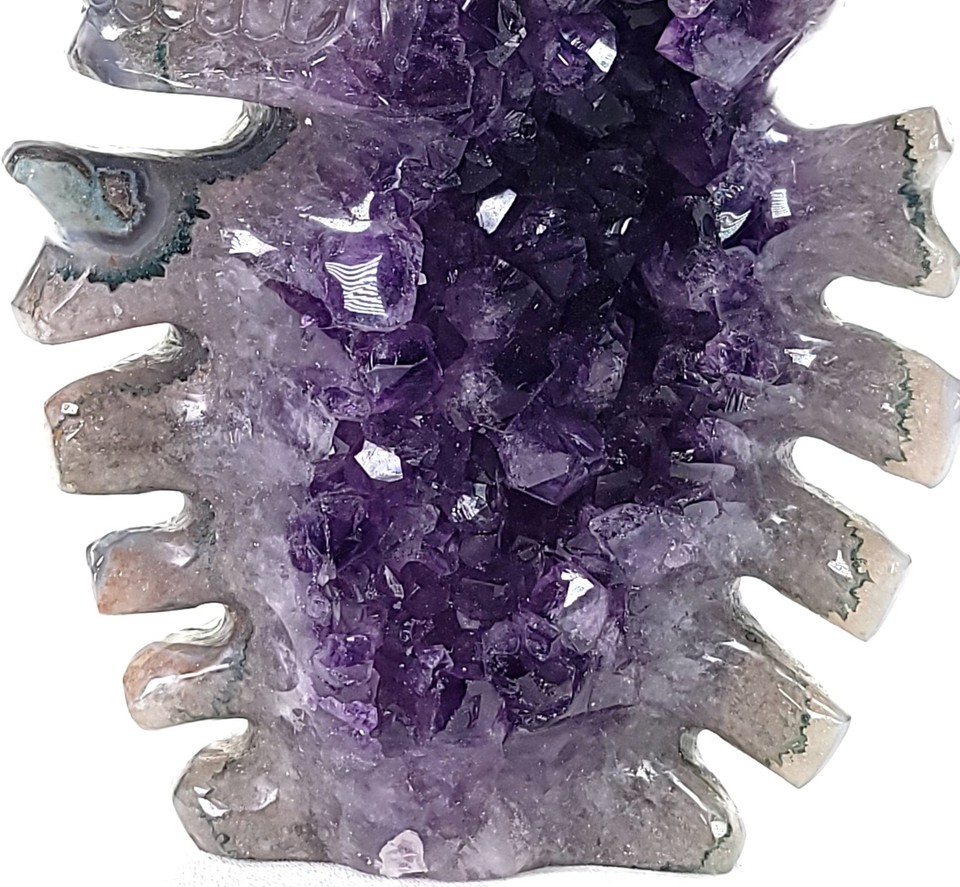 Crystal Skull & Bones Sculpture, Large Purple Amethyst Geode Skeleton ...
