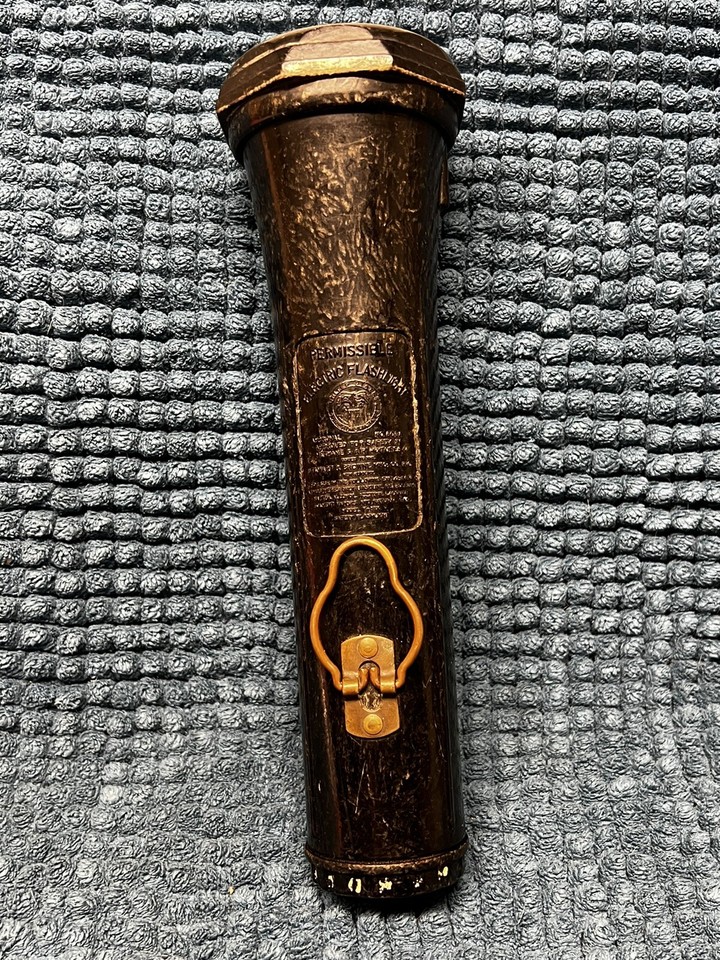 Vintage US NAVY Stewart Browne Permissible Safety Flashlight With Clip ...