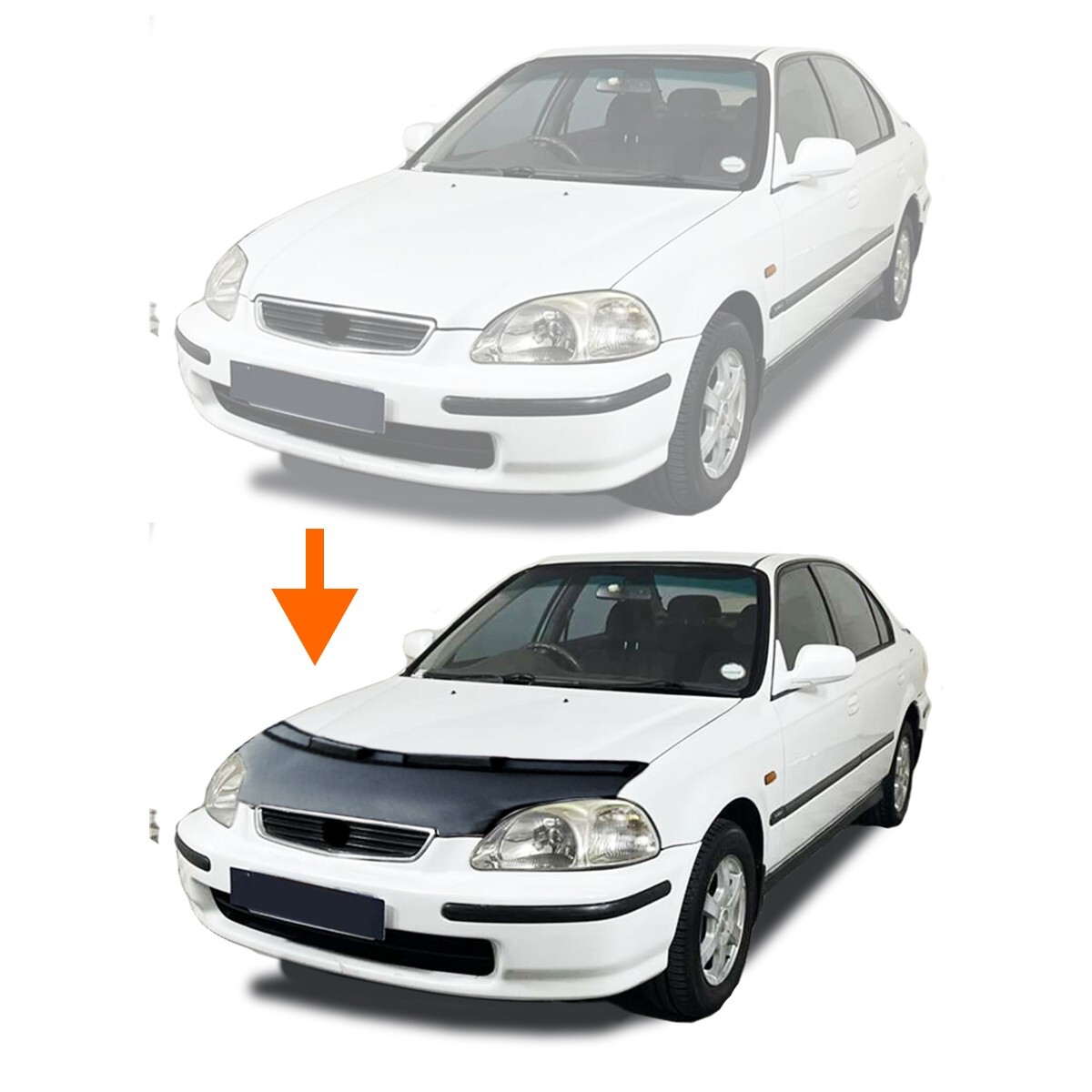 Black Car Bonnet Hood Bra Cover Mask For Honda Civic 1996-2000 | eBay