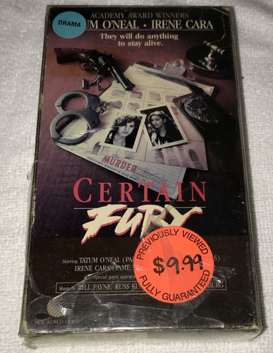 Certain Fury Prize VHS Movie Video Rental Original Box Horror Thriller ...