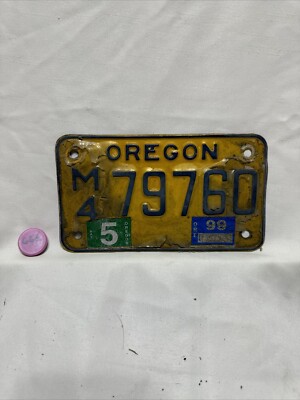 Oregon 1999 motorcycle license plate # 79760 | eBay