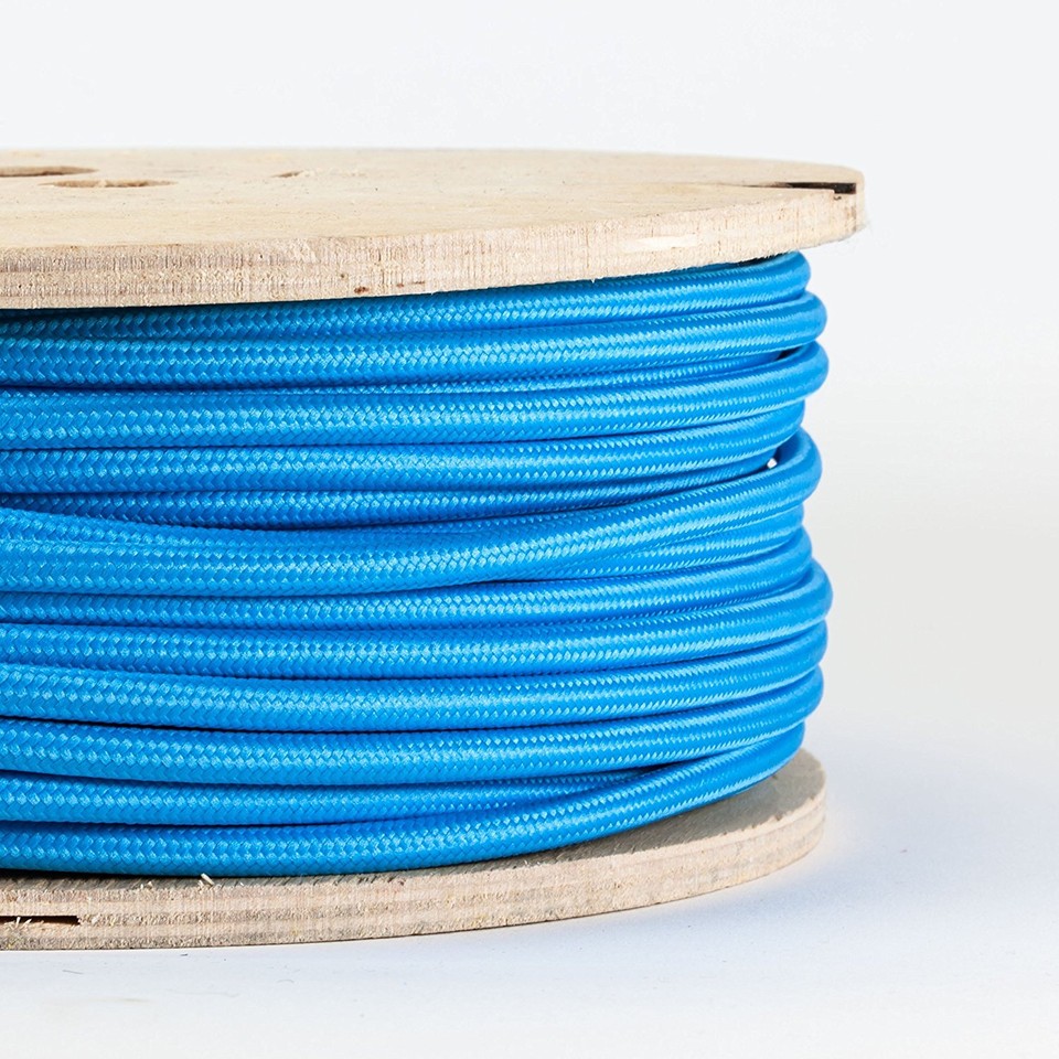 Vintage 3 Core Braided Fabric Lighting Cable Flex Wire 10M Coloured ...
