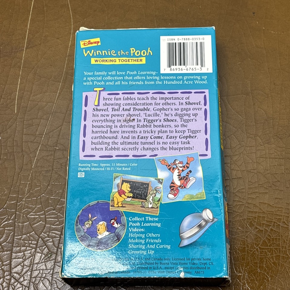 Winnie the Pooh - Pooh Learning - Working Together (VHS 1996) Video ...