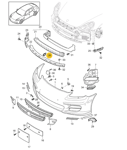 Porsche 970 Panamera Sensor Stoßstange vorne 97061822500 Inb9 günstig ...