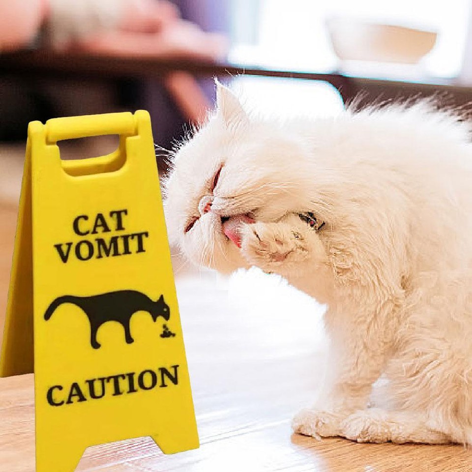 Funny Cat -Vomit Sign Gift Yard Signs New Warning Sign Hot | eBay