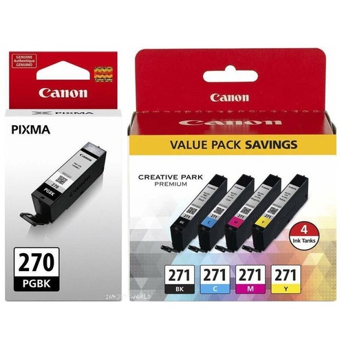 Genuine Canon PGI-270 Black CLI-271 Color Ink Cartridge Canon PIXMA ...