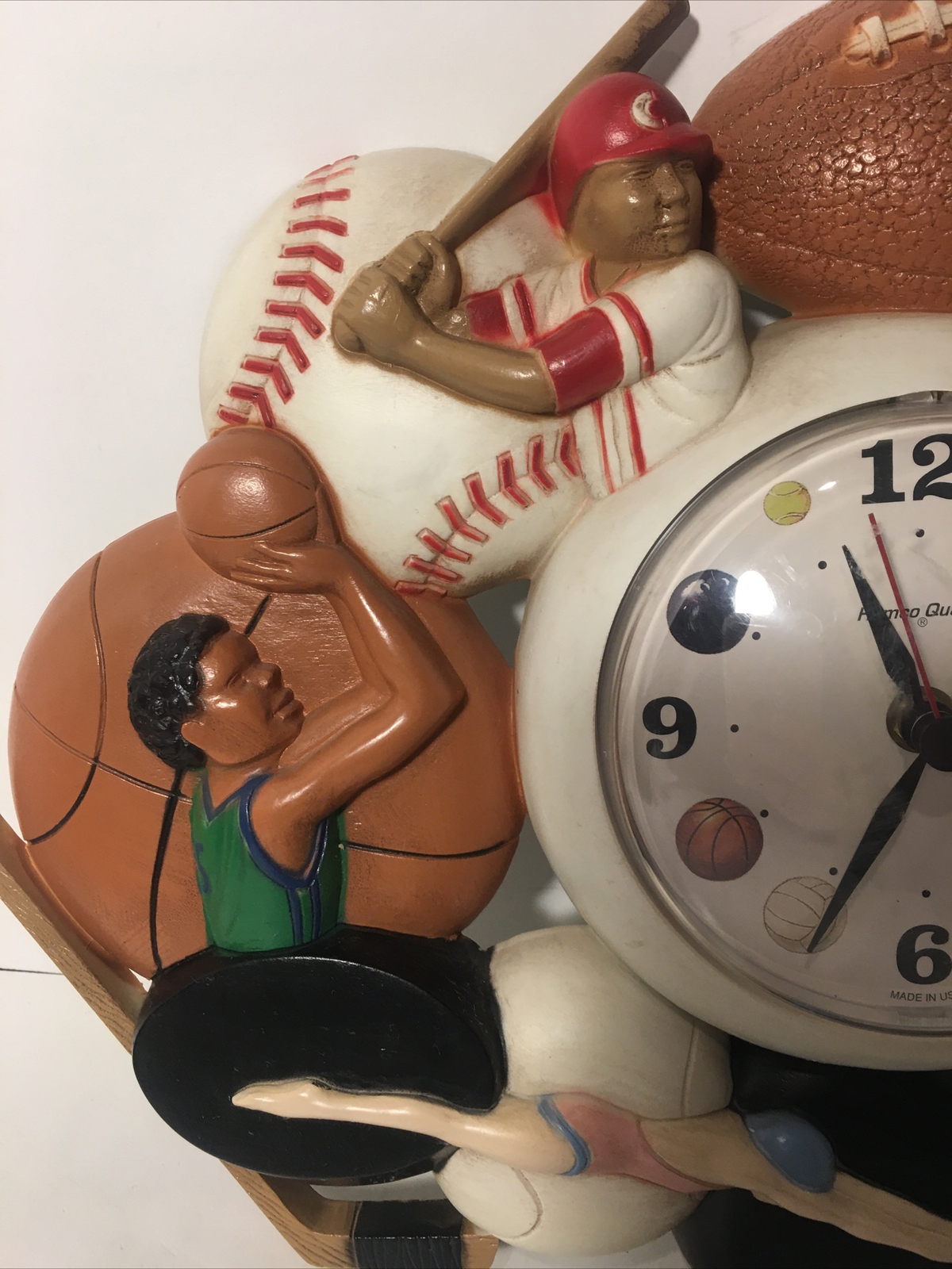 Vintage Home Interior Homco Quartz Sports Theme Wall Clock Made In The ...
