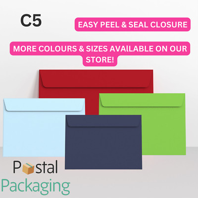 C5/A5 (162x229mm) Coloured Envelopes Crafts Greeting Cards & Party ...