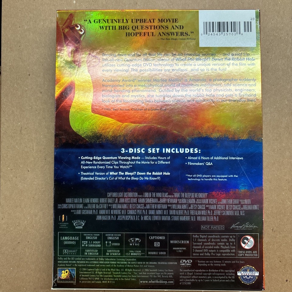 What the Bleep Down the Rabbit Hole (DVD, 2006, 3-Disc Set, Dual Side ...