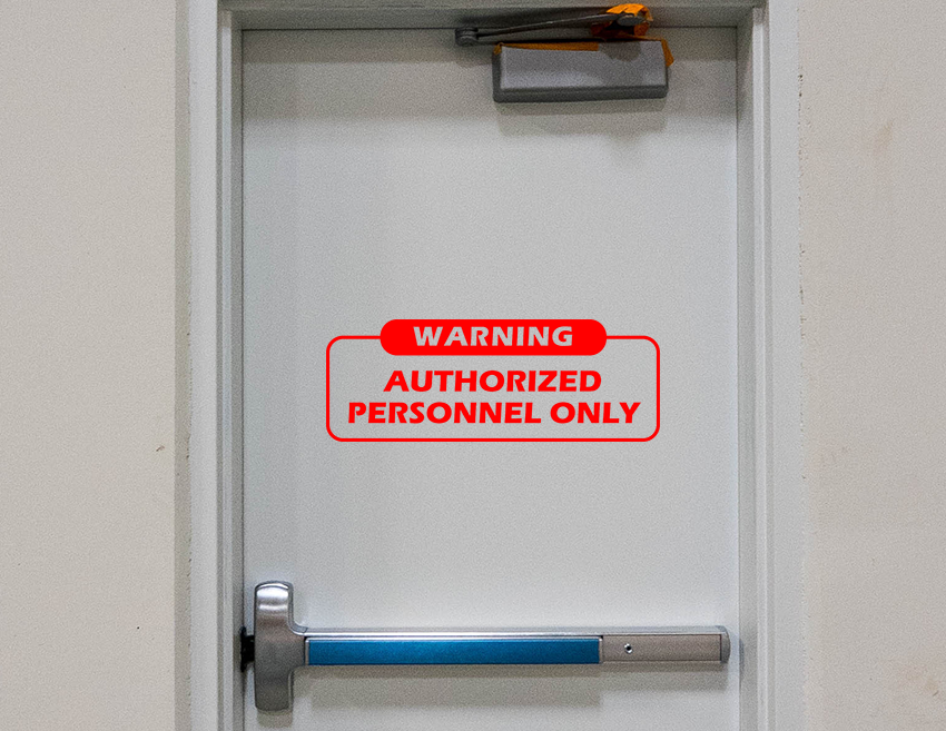Authorized Personnel Only Warning Sign Sticker Business Window Door ...