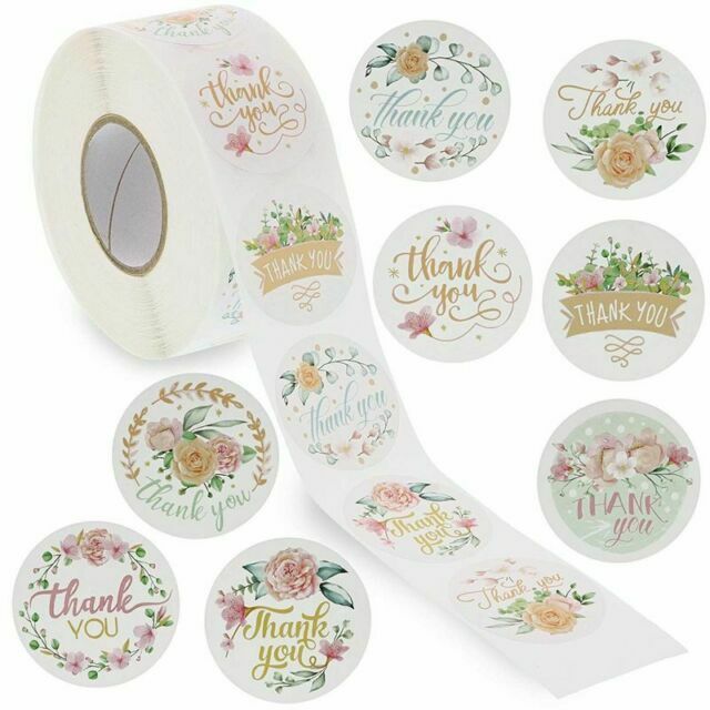 Juvale Floral Thank You Stickers - 1000 Pieces for sale online | eBay