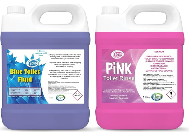 Blue Pink Chemical Portable Toilet Cleaner 2-20L Waste Tank Fluid ...