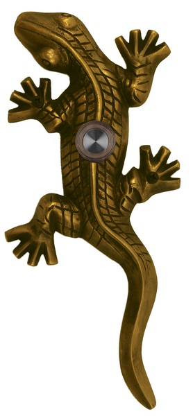 Solid Brass Large Lizard / Gecko Doorbell in Antique Brass for sale ...