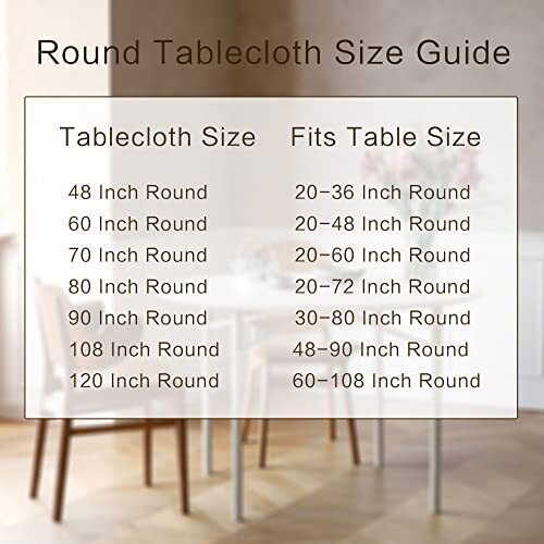 Round Tablecloth 48 Inch Water Resistant Spill Proof Washable Polyester ...