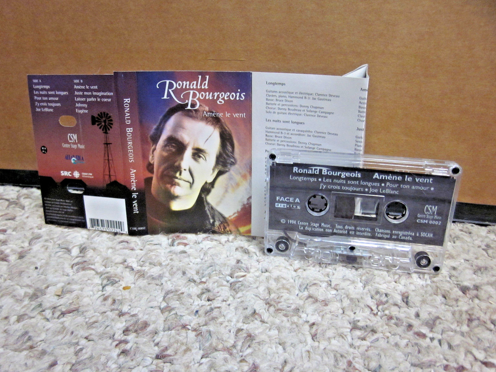 RONALD BOURGEOIS French-Canadian 1994 Amene Le Vent cassette tape ...