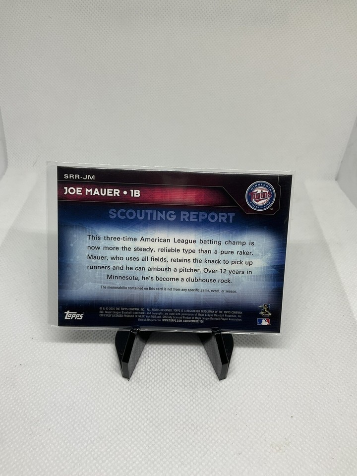 2016 Topps Scouting Report Relics #SRRJM Joe Mauer *MLB ALLSTAR ...