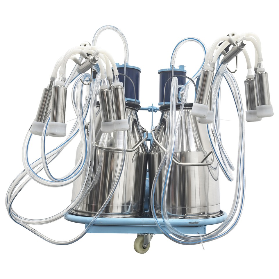 110V Electric Piston Milking Machine Bucket Milker 24 Cows/H Double ...