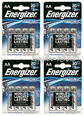 16 x AA Energizer Ultimate Lithium Batteries Photo Digital Camera ...