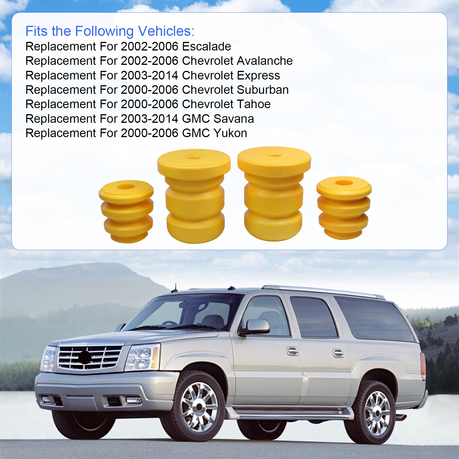 4x Position Control Arm Bump Stop Front & Rear Fit For GMC Cadillac ...