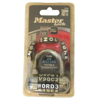 Master Lock Word Number Pad Lock 1534D New Anti Shim 25 Million ...