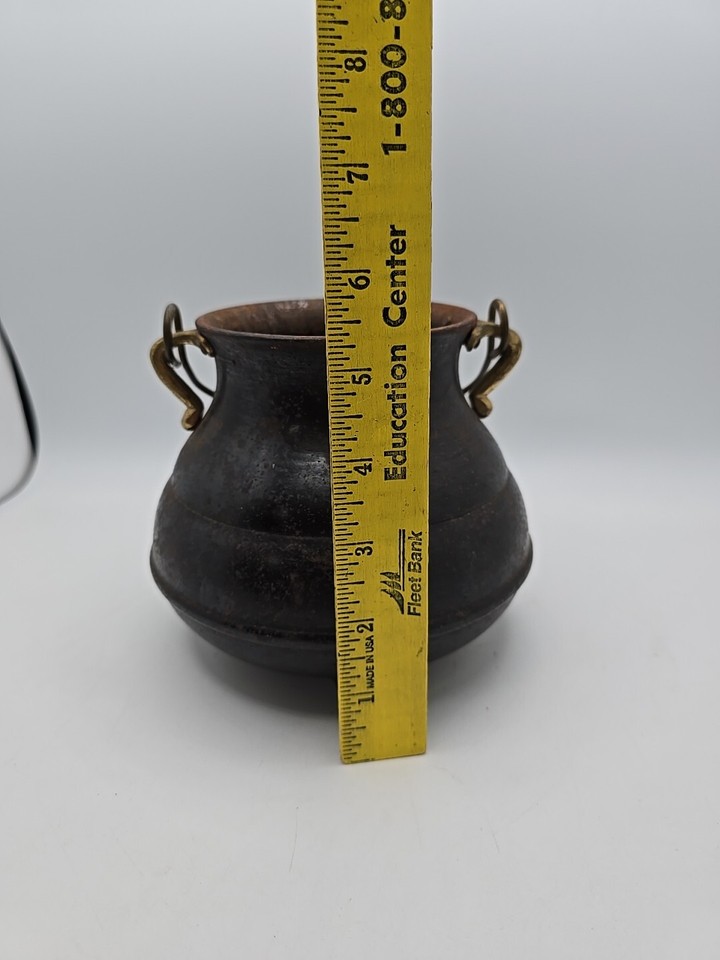 Antique Black Cast Iron Cauldron 3 Leg Vintage OLD Primitive Cauldron ...