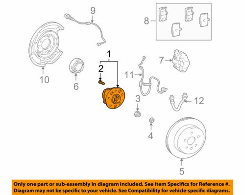 42410-50010 Toyota Hub & bearing assy, rear axle, rh 4241050010, New ...