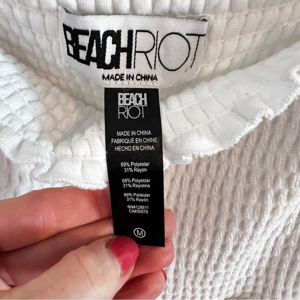 Beach Riot Lilee Strapless Smocked Terry Cloth Cover-Up Dress. White ...