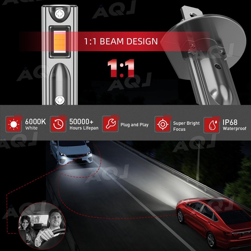 H1 H1 LED Headlight Super Bright Bulbs Kit 8000K White 330000LM High ...