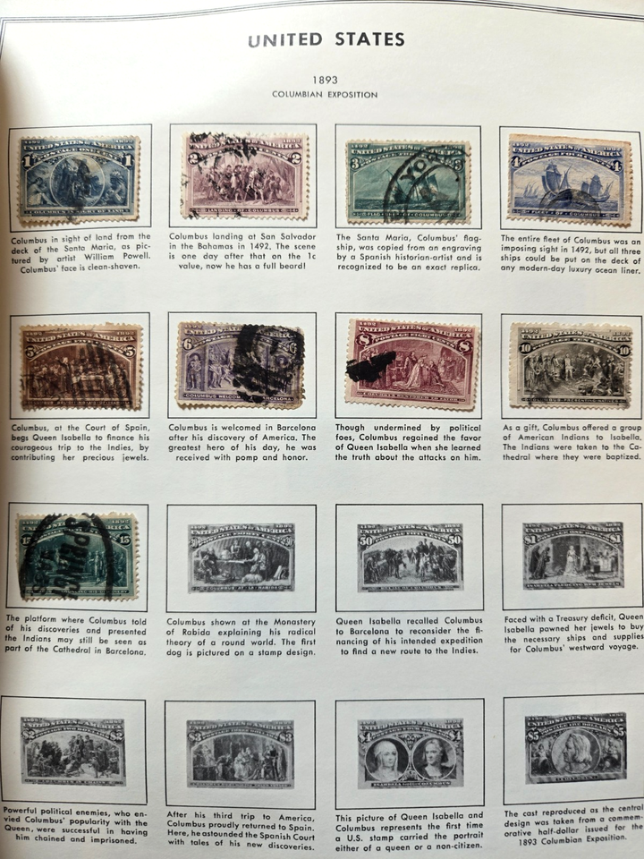 US Liberty Stamp Album 1847 to 1988, 1300 Stamps, 800 Mint, also Sheets ...