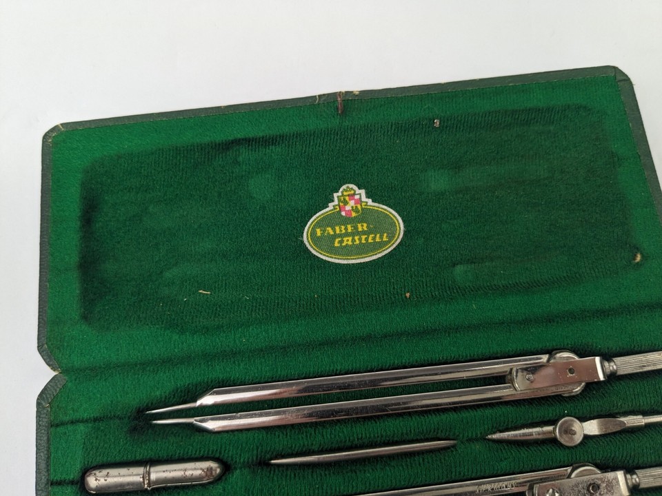 Vtg 1950s Drafting Set Faber-Castell 71/39 w/ Case Drawing Instrument ...