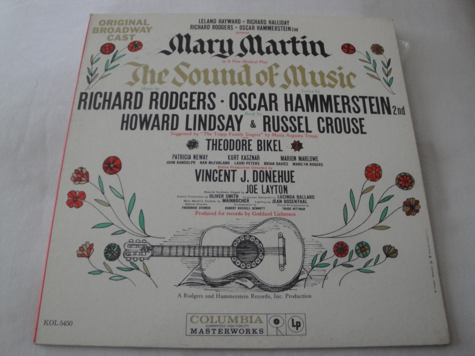 The Sound of Music ORIGINAL BROADWAY CAST VINYL LP ALBUM COLUMBIA ...