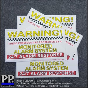 Premises Alarm System Monitored Warning Security Stickers-Home,Business ...