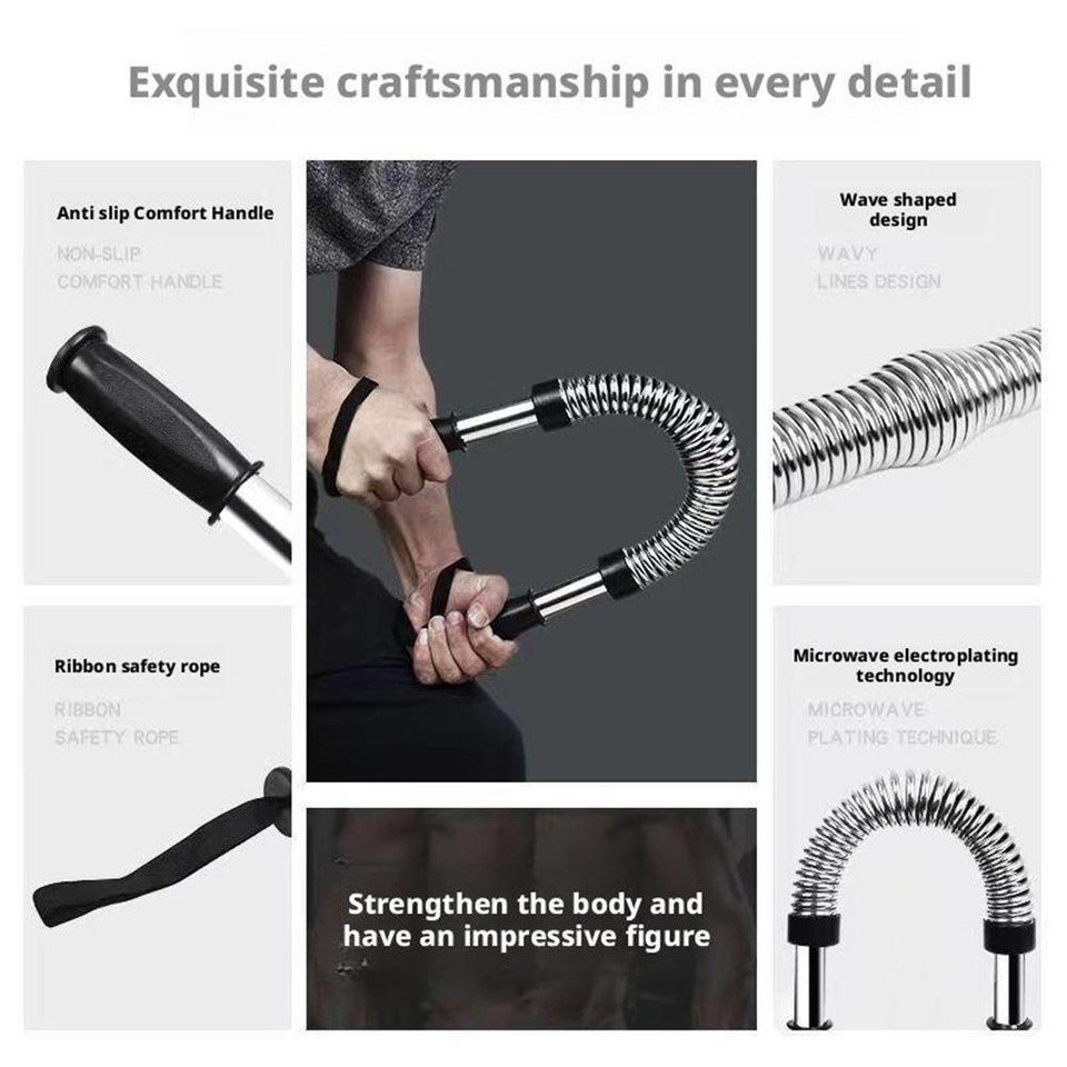 Powerful Twister Bar 10-60 kg with Grips For Upper Body Arm Strength ...