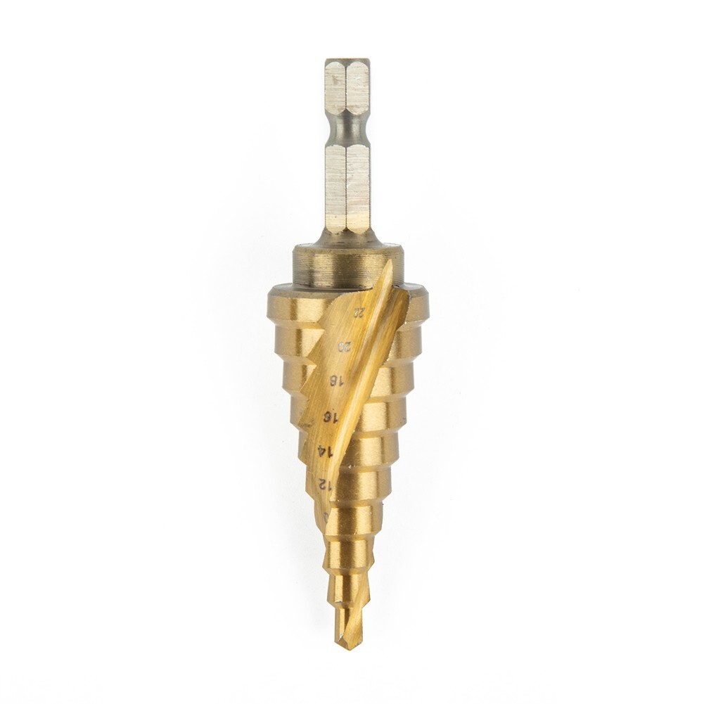 Wood Step Drill Bit 4-22mm Aluminum Drill Bit Gold HSS Insulation ...