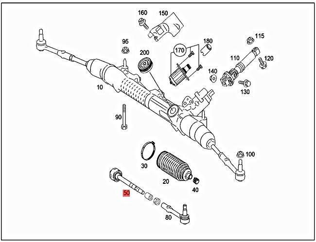 Genuine MERCEDES C216 W216 W221 Coupe Sedan Right inside Tie rod ...