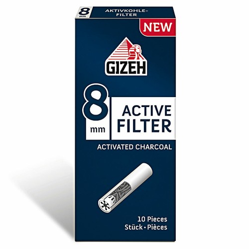 10er Box GIZEH Active Filter Aktivkohle 8mm Zigarettenfilter Aktiv ...