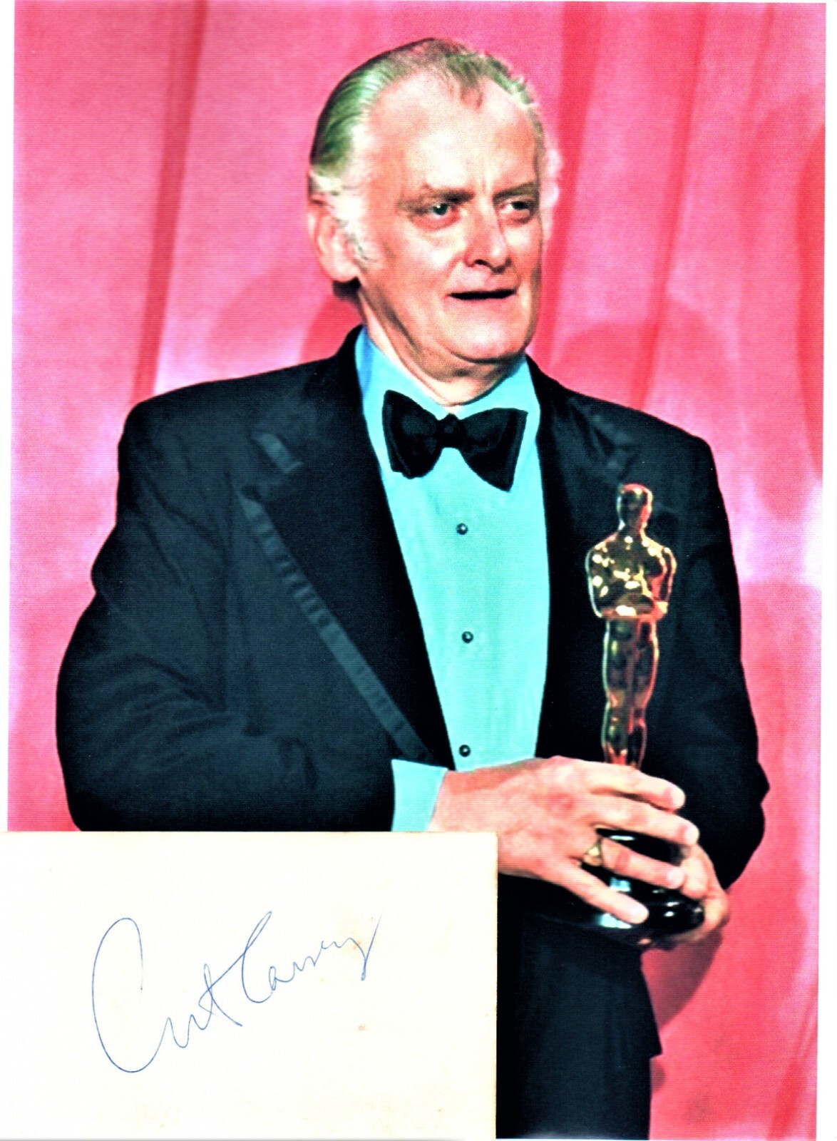 Art Carney HAND SIGNED AUTOGRAPHED Index Card +two 8X10 unsigned Photos ...