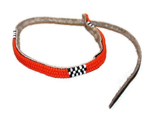 African Beaded Maasai Masai Leather Wrist Band Made in Kenya 09 | eBay