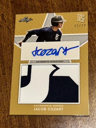 JACOB COZART 2020 LEAF PERFECT GAME JERSEY PATCH AUTOGRAPH #11/12 N.C ...