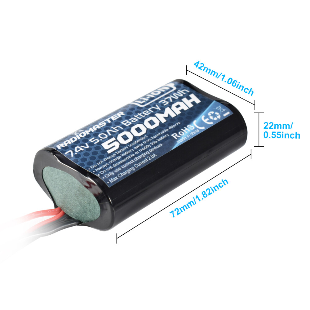 RadioMaster TX12/TX16/TX16S 7.4V 2S 5000mah Battery for RC Transmitter ...