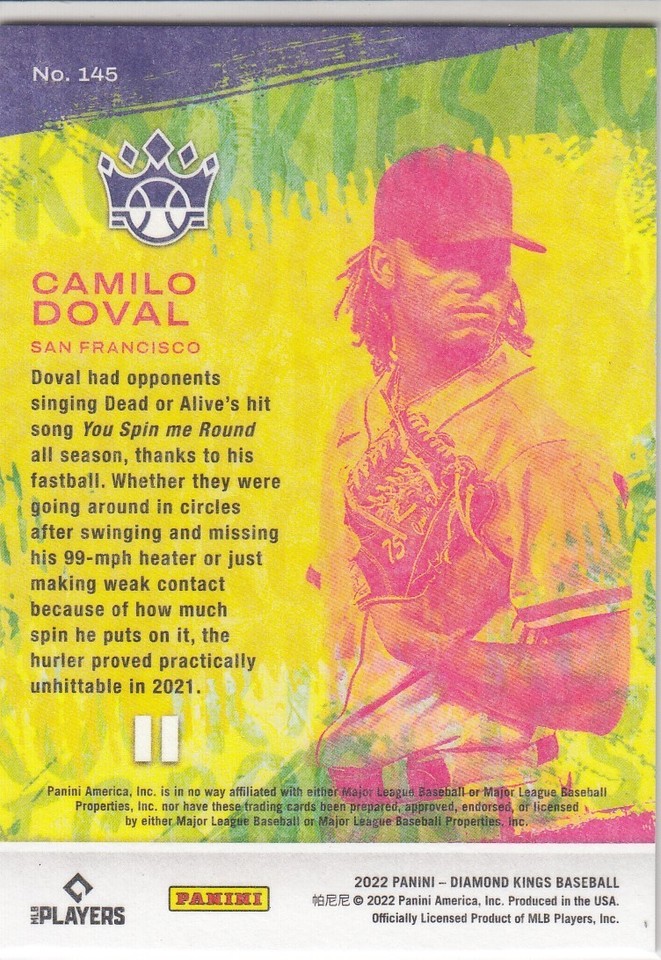 Camilo Doval 2022 Diamond Kings Antique Frame SP RC Camilo Doval /10 ...