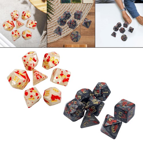 7x Polyhedral Dices Set Entertainment Toy for Board Game Tabletop Game ...