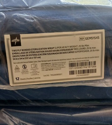 Medline Two Ply Bonded Sterilization Wrap REF GEM5154S 54 in x 54 in 12 ...