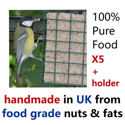 5 nutty fat suet slabs cakes blocks bird food 4 wild birds sim to fat ...