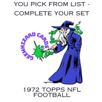 1972 Topps NFL Football You Pick Lot Complete Your Set Various ...