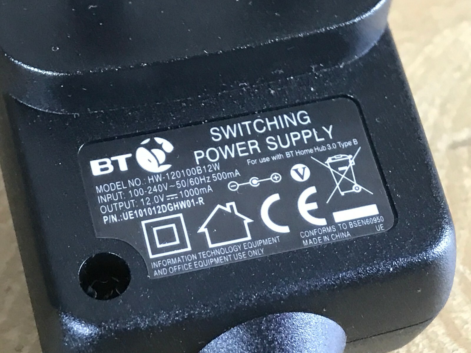 GENUINE BT ADAPTER POWER SUPPLY ADAPTOR 12.0V 1.0A HW-120100B12W | eBay