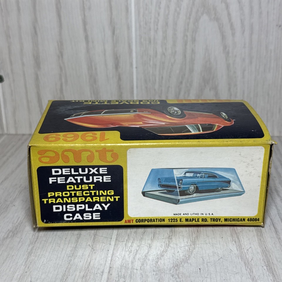 Vintage AMT Mini 1/43 Scale 1969 Corvette Model Kit w/Case #M776 Box ...